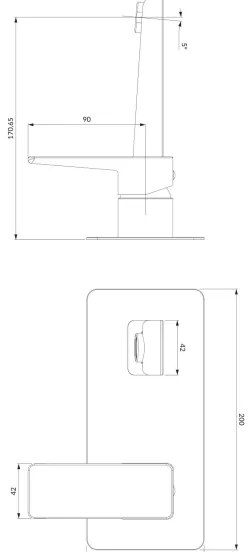 OMNIRES PM7415BL-Umyvadlová baterie pro podomítkovou instalaci PARMA matná černá