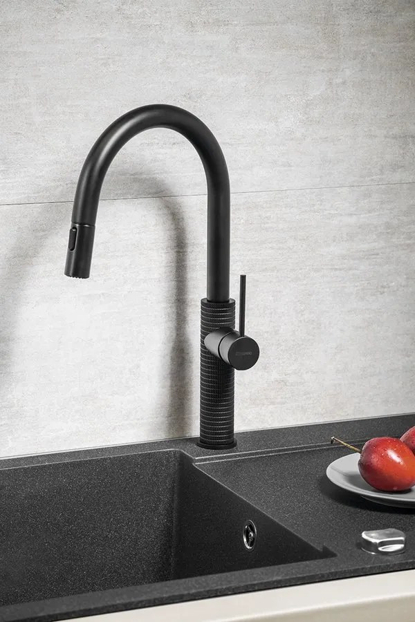 Sapho, FLAWO stojánková dřezová baterie, černá matná, FR576B