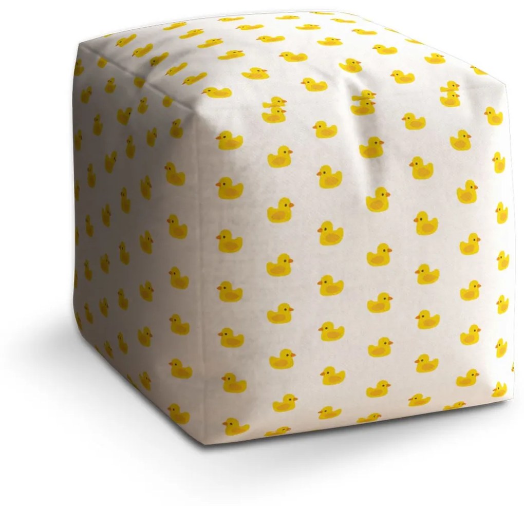 Sablio Taburet Cube Žluté kačenky: 40x40x40 cm