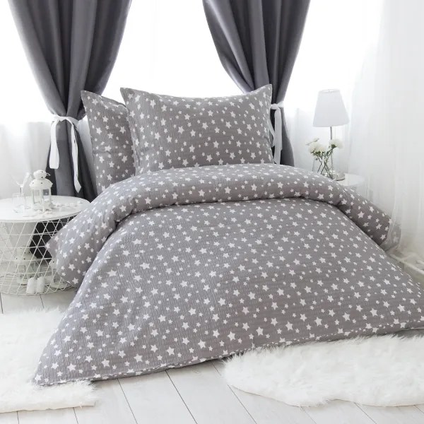 XPOSE ® Krepové povlečení ASTRID - šedá 140x200, 70x90