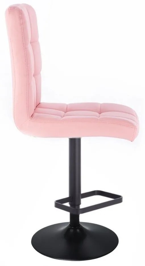 LuxuryForm DESIGN Barová židle TOLEDO na černé kulaté podstavě - růžová