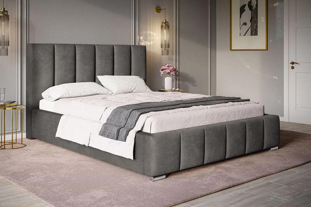 Čalouněná postel pro dva 160x200 cm Betty Barva: Šedá - Jasmine 90