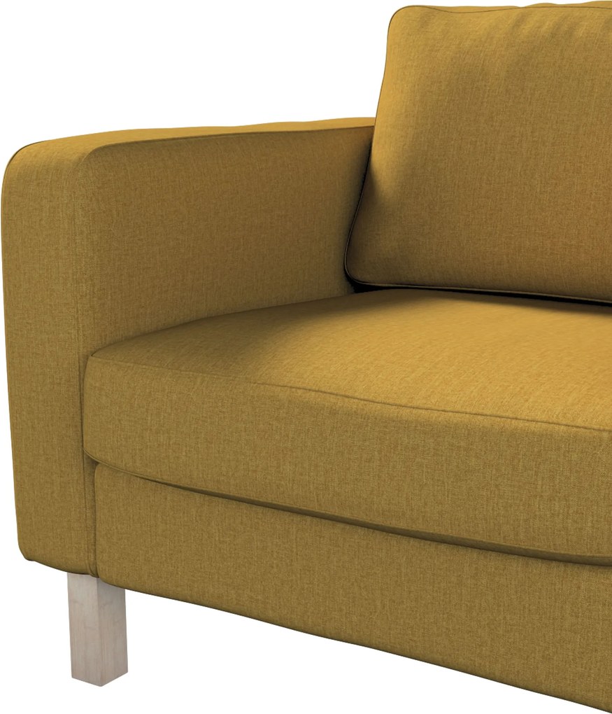 Potah na křeslo IKEA Karlstad, krátký barva žlutá látka pletený vzor