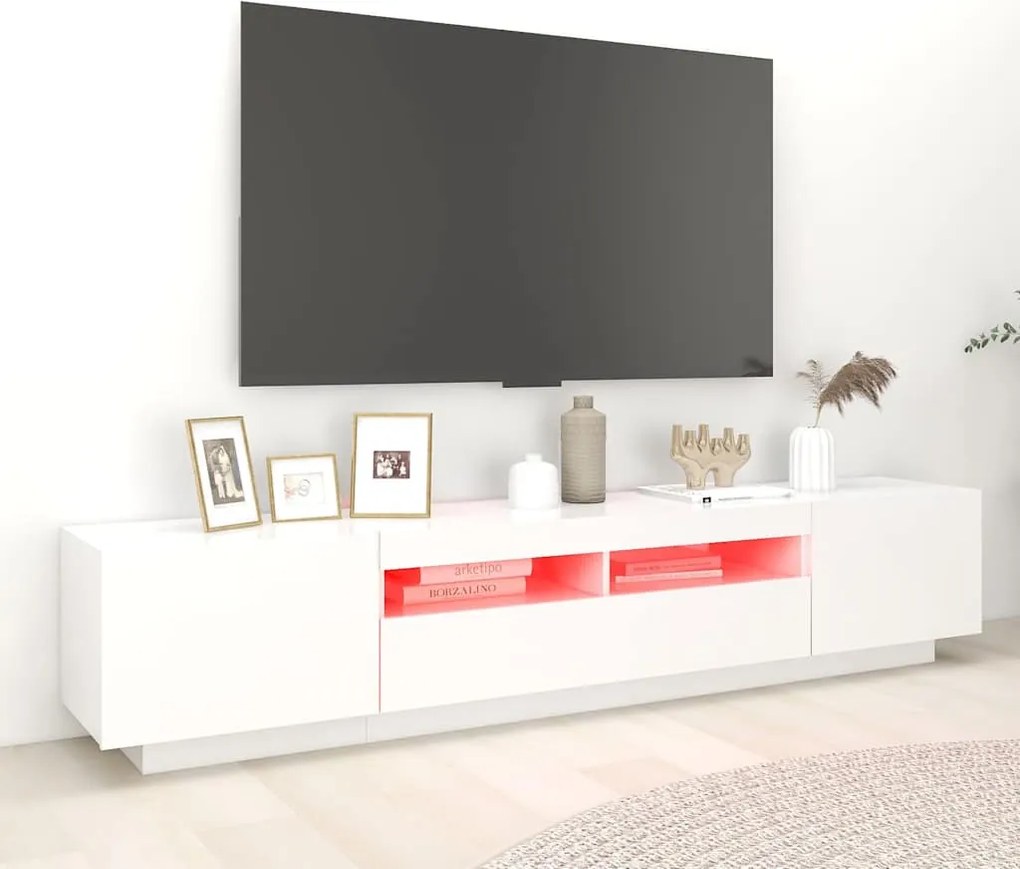 TV skříňka s LED osvětlením bílá 200 x 35 x 40 cm 3081906
