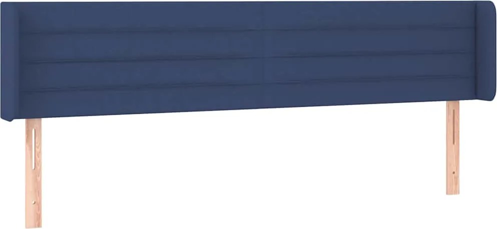 Čelo postele s LED modré 183 x 16 x 78/88 cm textil 3123396