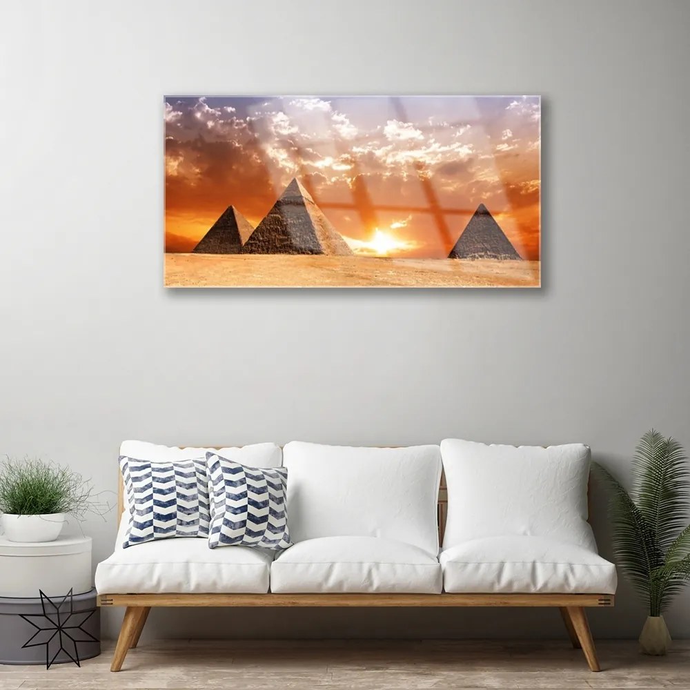 Obraz na skle Pyramidy Architektura 120x60 cm