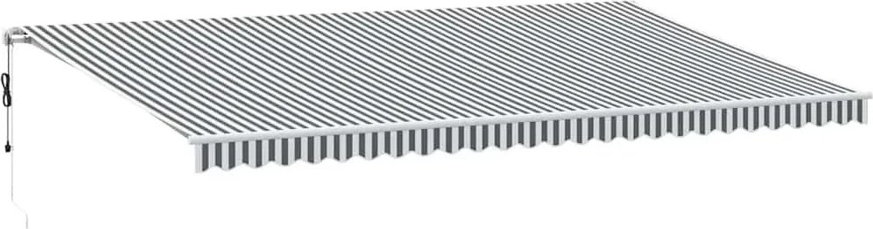 Automatická zatahovací markýza s LED antracit a bílá 600x300 cm 3215791