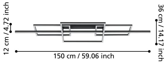 Eglo 390282 - LED Stmívatelný přisazený lustr PUEBLA LED/34,5W/230V 3000K