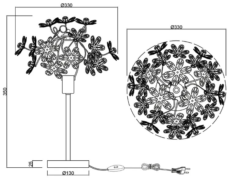 Stolní lampa Flower