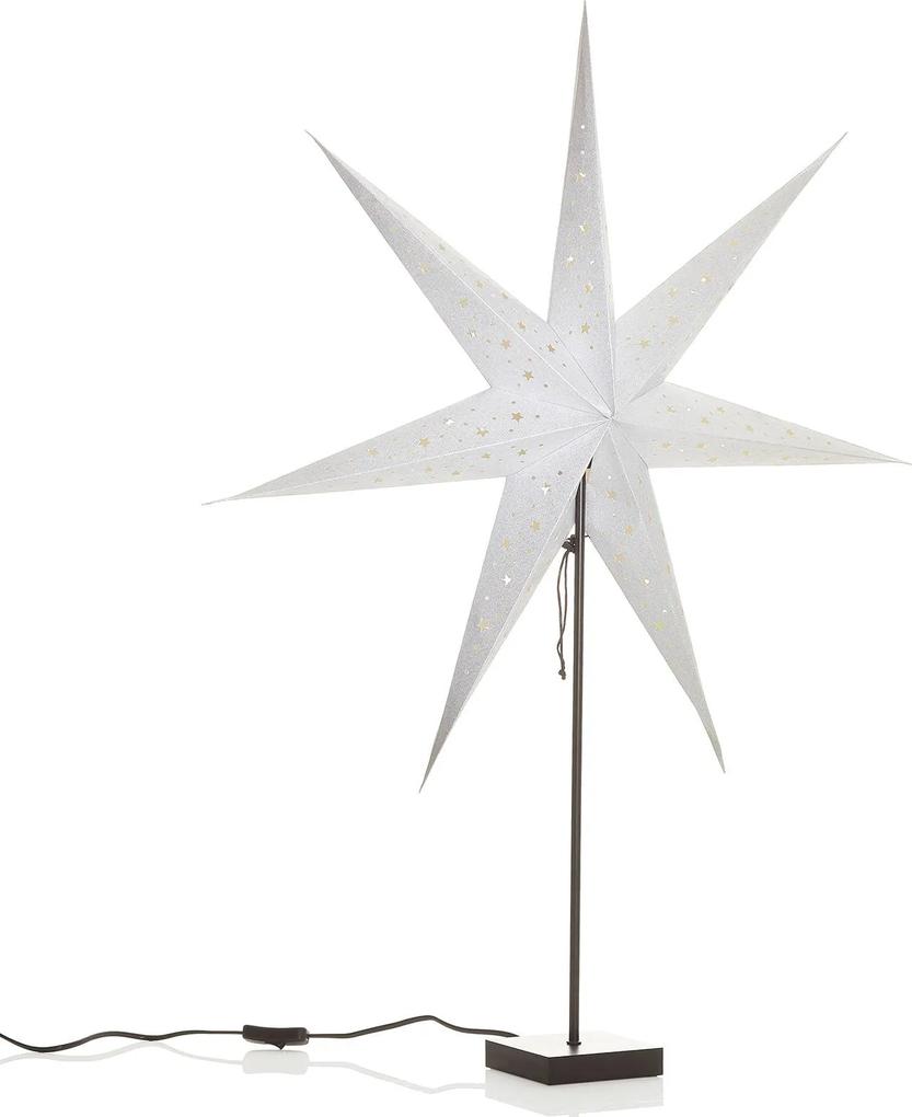 Stojací hvězda Solvalla, výška 100 cm, stříbrná