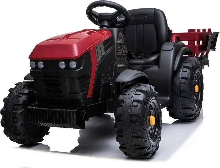 LEAN CARS Bateriový traktor s přívěsem BDM0925 EVA kola MP3 červený