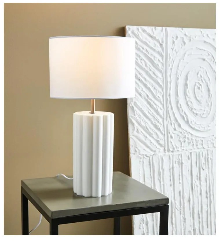 Bílá stolní lampa Markslöjd Column, výška 44 cm