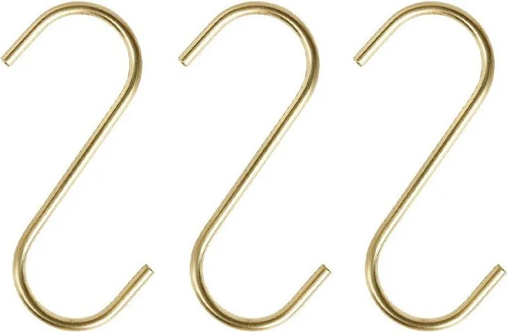 Závěsné háčky v sadě 3 ks nerezové v mosazné barvě Pieni – OYOY Living Design