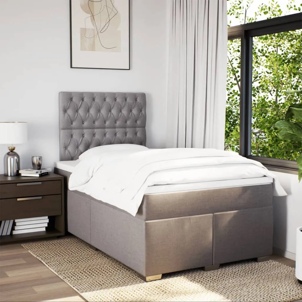 Box spring postel s matrací taupe 120x190 cm textil 3290438