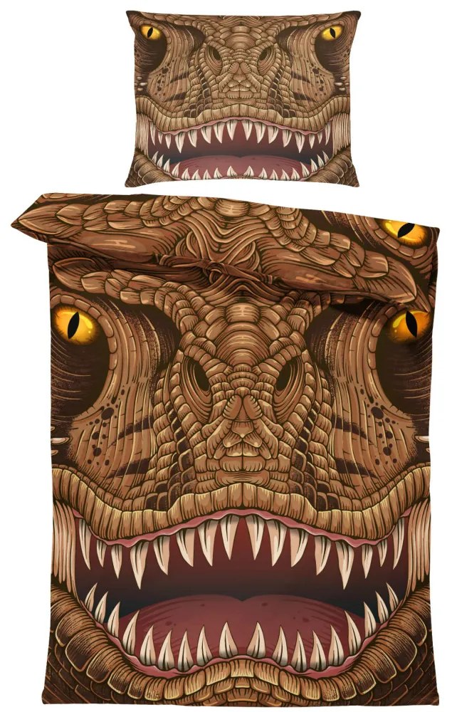 Povlečení T-rex face (Rozměr : 1x140/220 + 1x90/70)