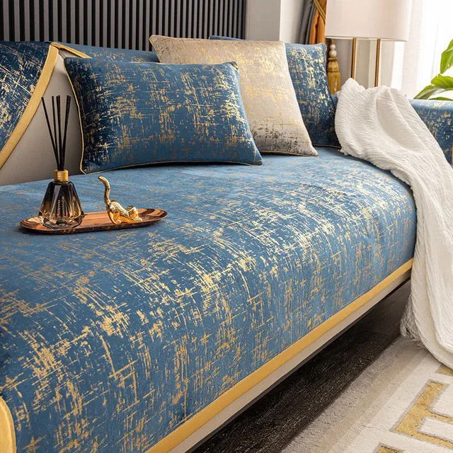 Luxusní přehoz na pohovku, či křeslo se zlatým motivem (L) Barva: D, Rozměry (cm): 90 x 180 cm