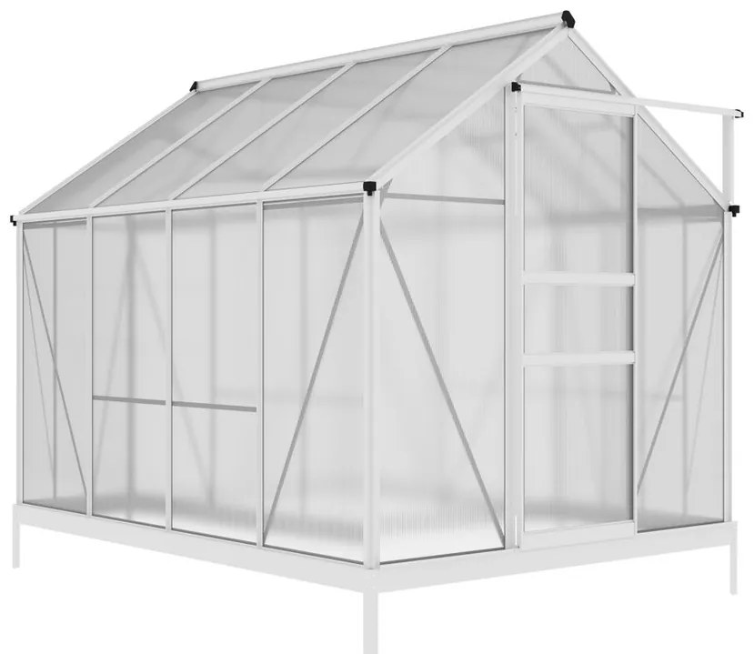 IWHome Zahradní skleník DEMETER A101-C 4,79m² alu 201x190x252 cm PC 4 mm + základna IWH-10270002