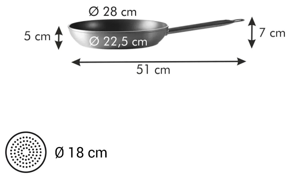 Pánev GrandCHEF ø 28 cm, dlouhá rukojeť