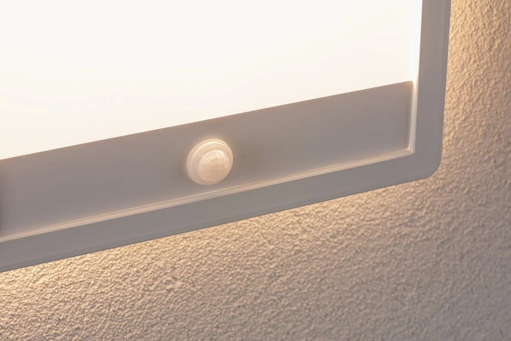 P 94663 LED venkovní panel Lamina vč. pohybové čidlo IP44 hranaté 250x250mm 3000K 14,5W 230V bílá umělá hmota - PAULMANN