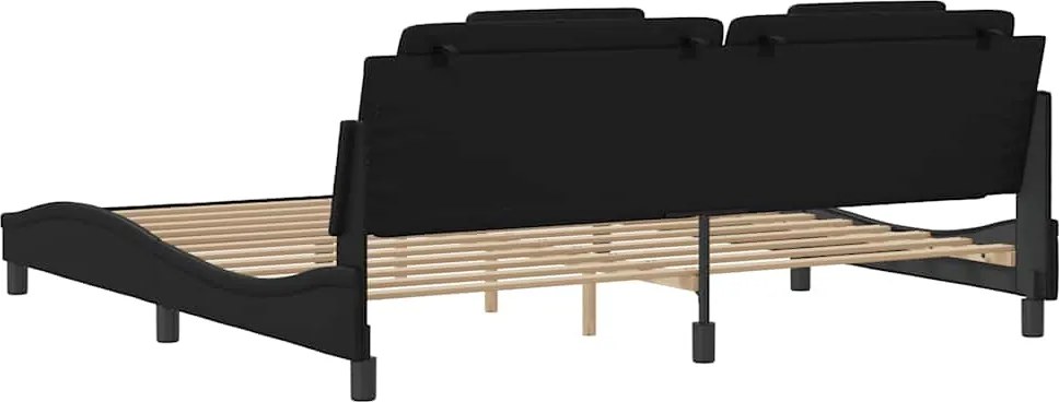 Rám postele Viana bez matrace černý 200x200 cm umělá kůže 3208117