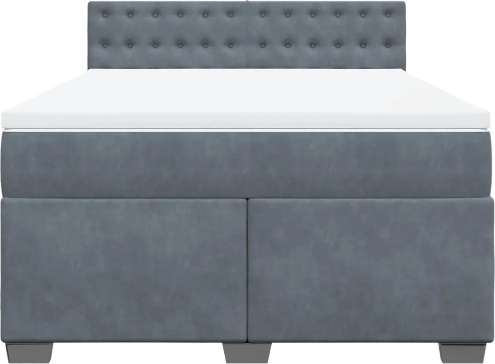 Box spring postel s matrací tmavě šedý 140 x 190 cm samet 3288619