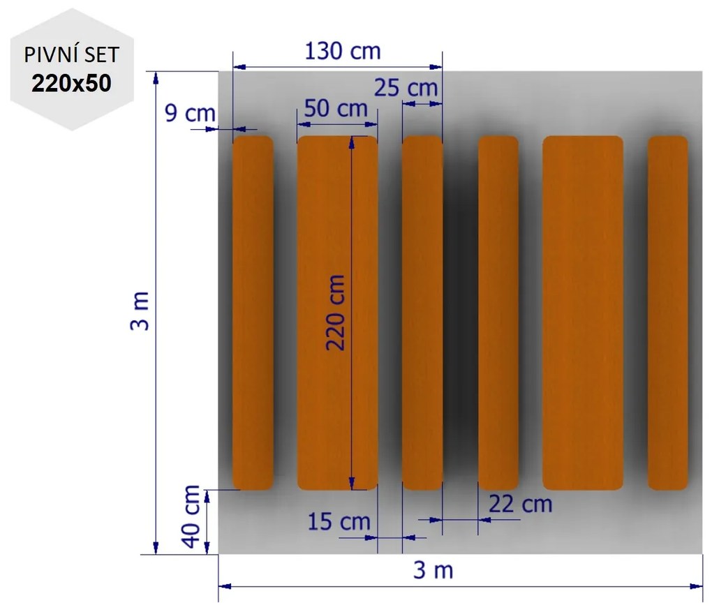 NŮŽKOVÝ PÁRTY STAN 3x3 m TENTino SMALL HEXAGON Barva: 10A - HNĚDÁ