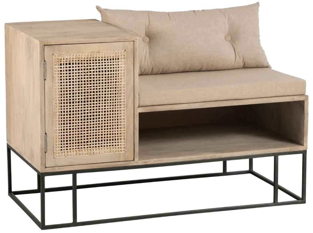 OnaDnes -20% Dřevěná lavice J-line Polina s úložným prostorem 100 x 50 cm