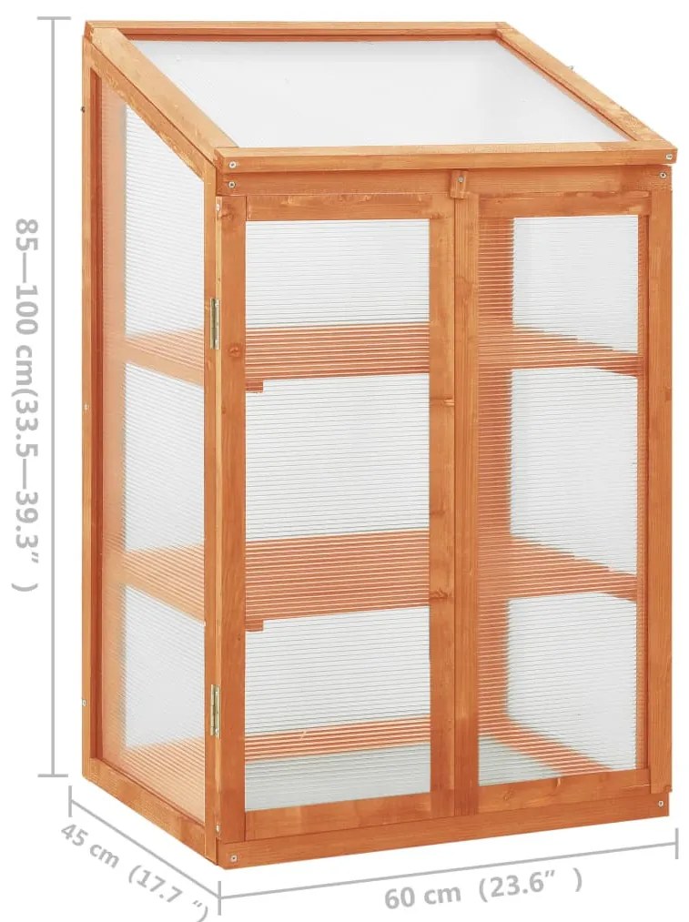 vidaXL Marketos Skleník 60 x 45 x 100 cm jedlové dřevo