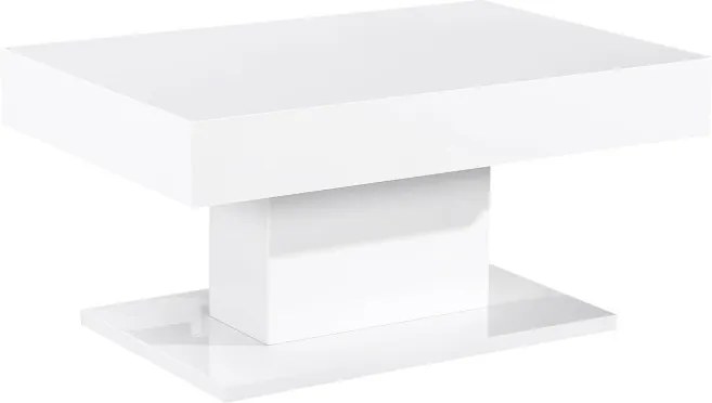Tempo Kondela Konferenční stůl s úložným prostorem DIKARO - bílý, vysoký lesk
