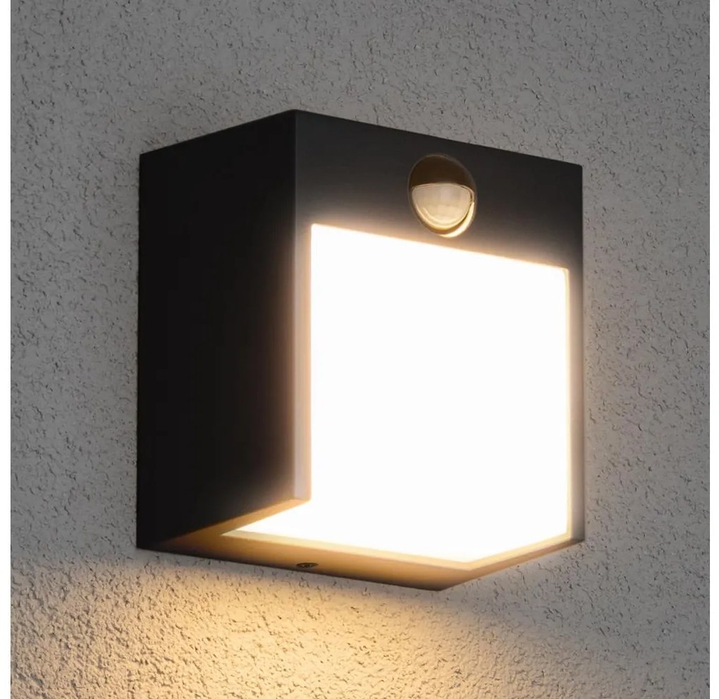 Brilagi-LED Venkovní nástěnné svítidlo se senzorem TERNI LED/12W/230V antr. IP44