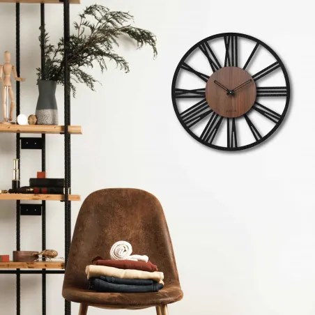 Římské nástěnné hodiny do moderního interiéru | SENTOP HDFK028-orech wenge