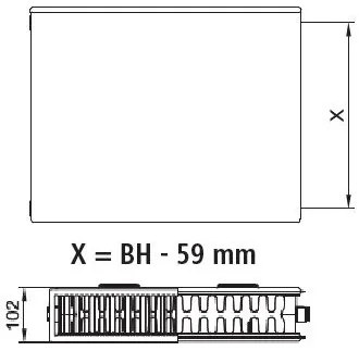 Kermi Therm X2 Plan-Kompakt deskový radiátor 22 500 / 2300 PK0220523