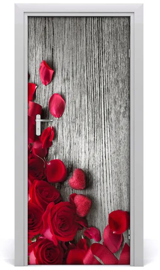 Fototapeta na dveře samolepící červená růže 75x205 cm