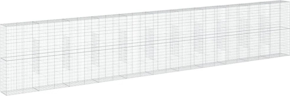 Gabionový koš s víkem 1 100 x 50 x 200 cm pozinkované železo 3295176