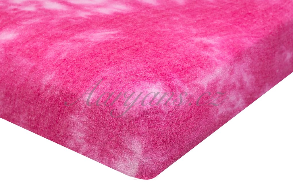 Aaryans Batikované prostěradlo froté růžové Rozměry: 180x200 cm