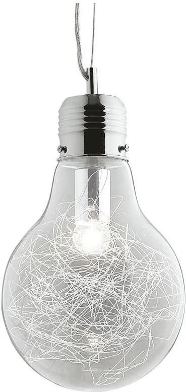 závěsné stropní svítidlo ideal lux luce sp1 033679 1x60w e27 - chrom/transparentní