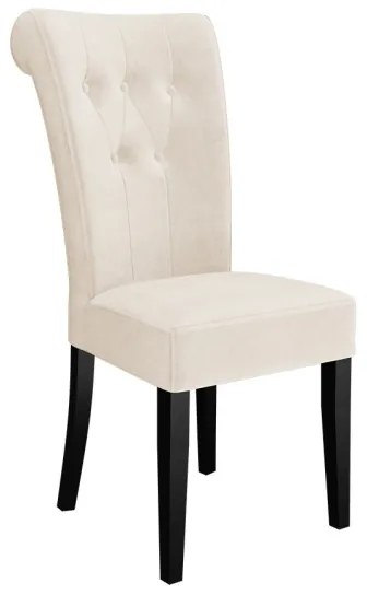 Čalouněná jídelní židle ST65 + klepadlo, Klepadlo: chrom, Barva křesla: bíla polomatná, Potah: Magic Velvet 2225
