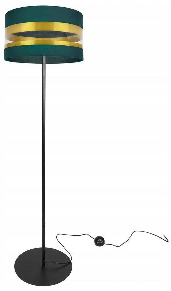 Podlahová lampa INTENSE GOLD, 1x textilní stínítko (výběr ze 6 barev), (výběr ze 3 barev konstrukce), (fi 35cm), O