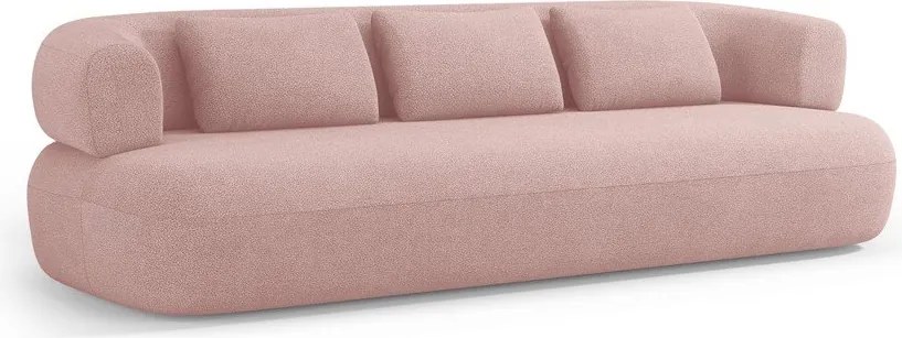 Světle růžová pohovka z textilie bouclé 226 cm Jenny – Micadoni