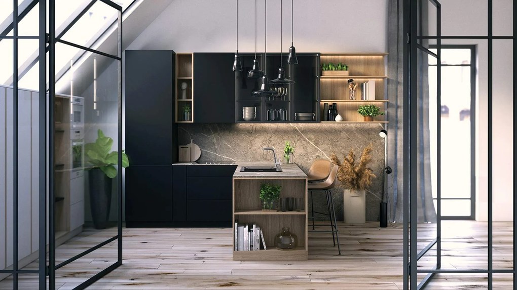 Deante Silia, dřezová baterie s vytahovací sprškou, chromová, BQS_073M