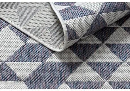 Dywany Luszczow Kusový koberec SISAL SION Geometrický, Trojúhelníky 22373 ecru / modrý / růžový Rozměr koberce: 140 x 190 cm