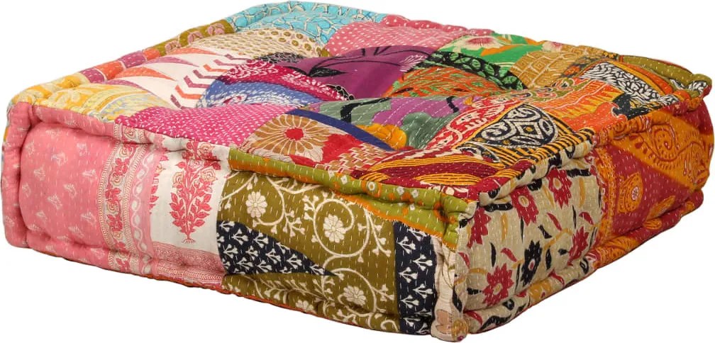 vidaXL 2místný modulární pouf textil [244985] Barva: Patchwork