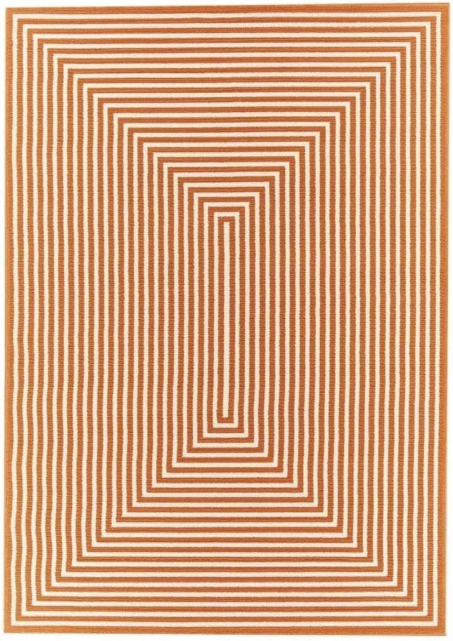 Oranžový vysoce odolný koberec vhodný do exteriéru Webtappeti Braid, 133 x 190 cm