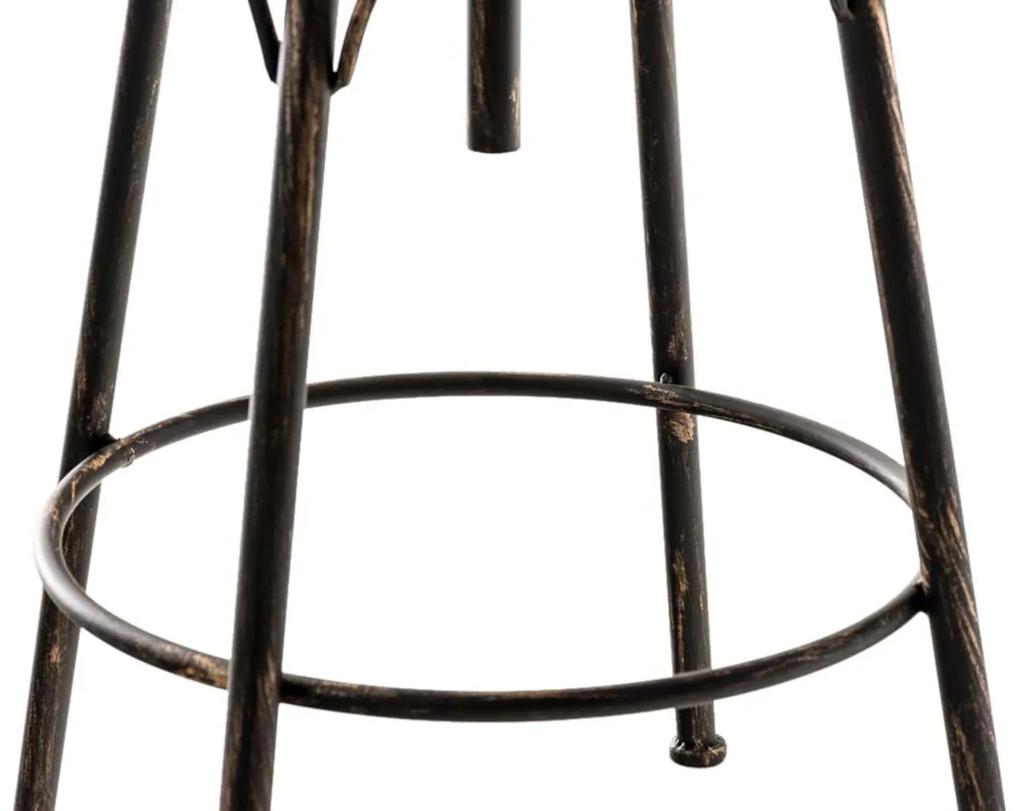 Barové židle Fiskerton - 2 ks - industriální styl | bronzové