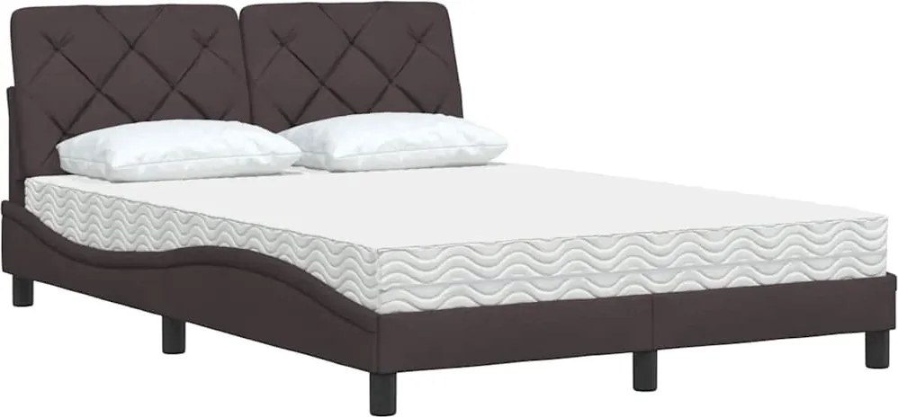 Postel s matrací tmavě hnědá 120 x 200 cm textil 3310730