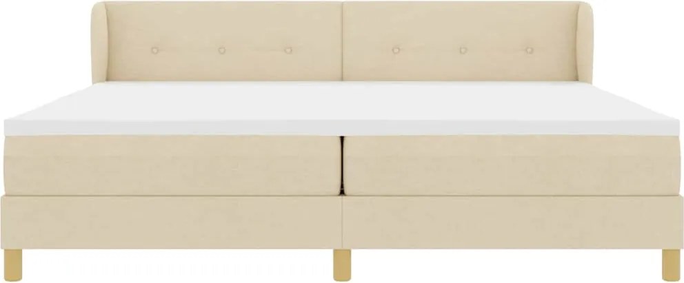 Postel s boxspringem s čelo Krémová 200 x 200 cm textil 3340239