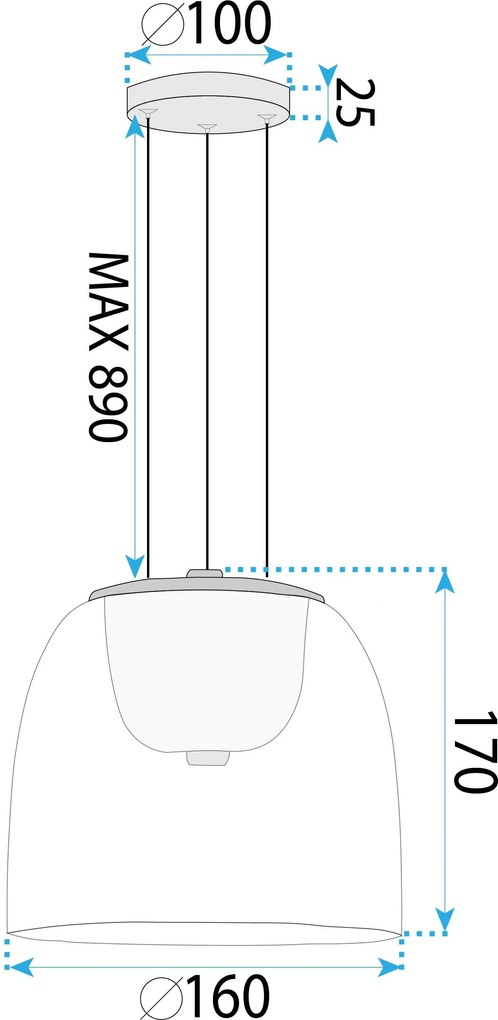 Toolight Toolight, LED závěsné svítidlo 7W, 4000K, 1000lm, APP1689-1PC A, zlatá, OSW-04378