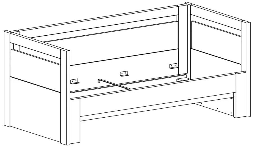 BMB Postel Tandem ORTHO s vysokými čely - masivní buk Moření: Jabloň, Provedení: oblé, Rozměr: 90/180 x 200 cm