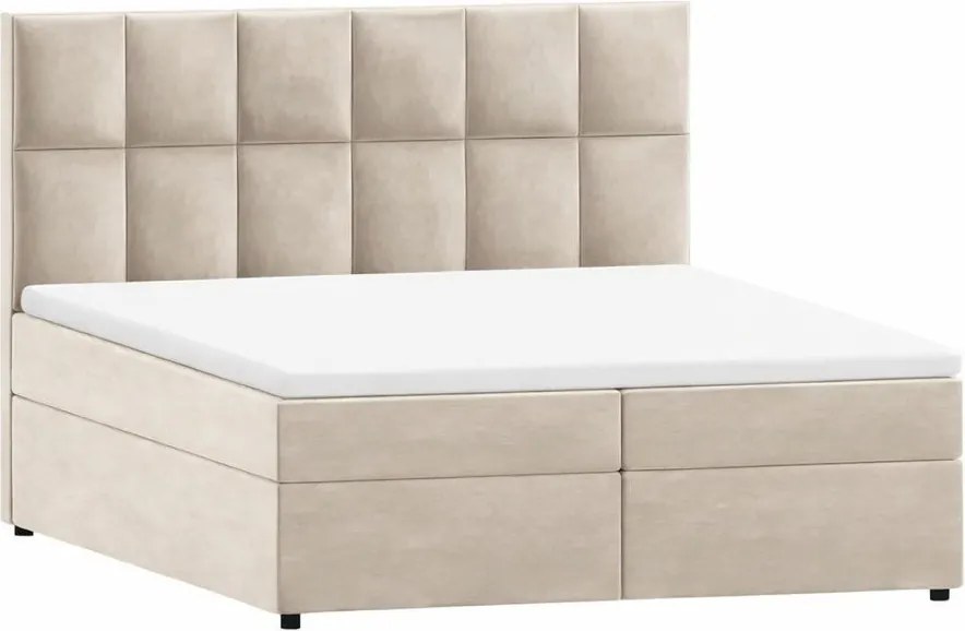 Béžová boxspring postel s úložným prostorem 160x200 cm Flip – Ropez