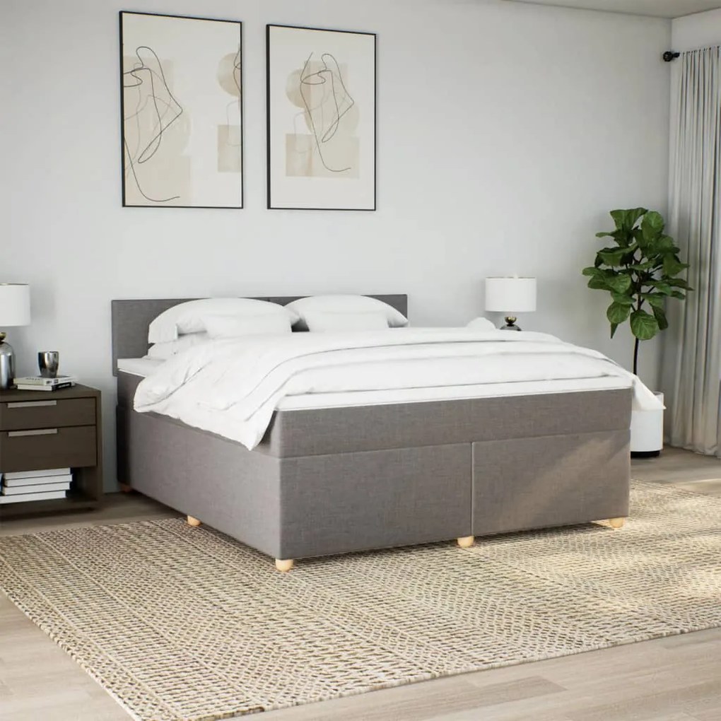 Box spring postel s matrací taupe 180x200 cm textil 3289056